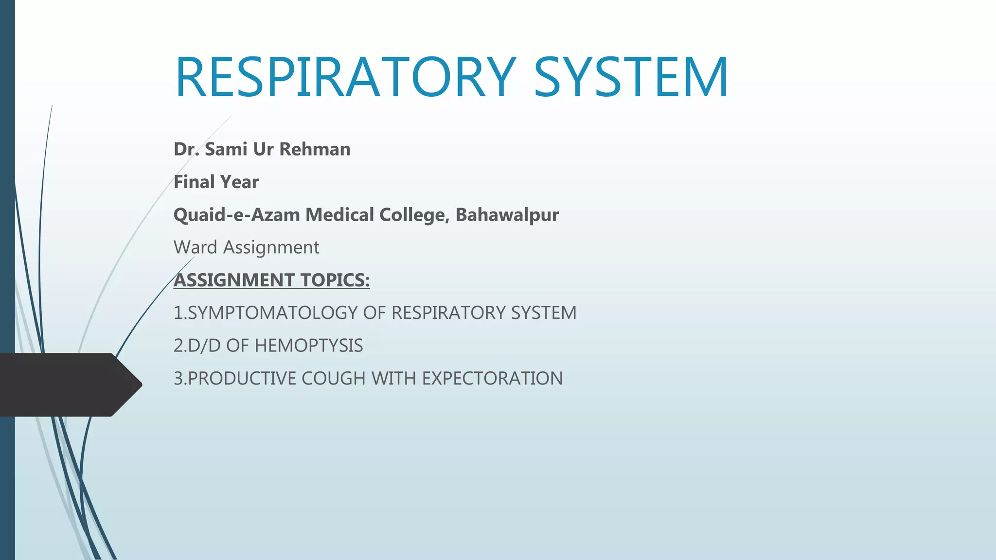 Respiratory system Diseases | PPTX