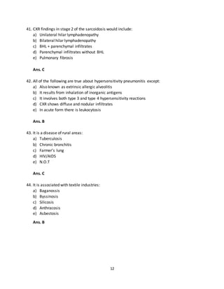 Medicine BCQs (Respiratory system BCQs) | DOCX