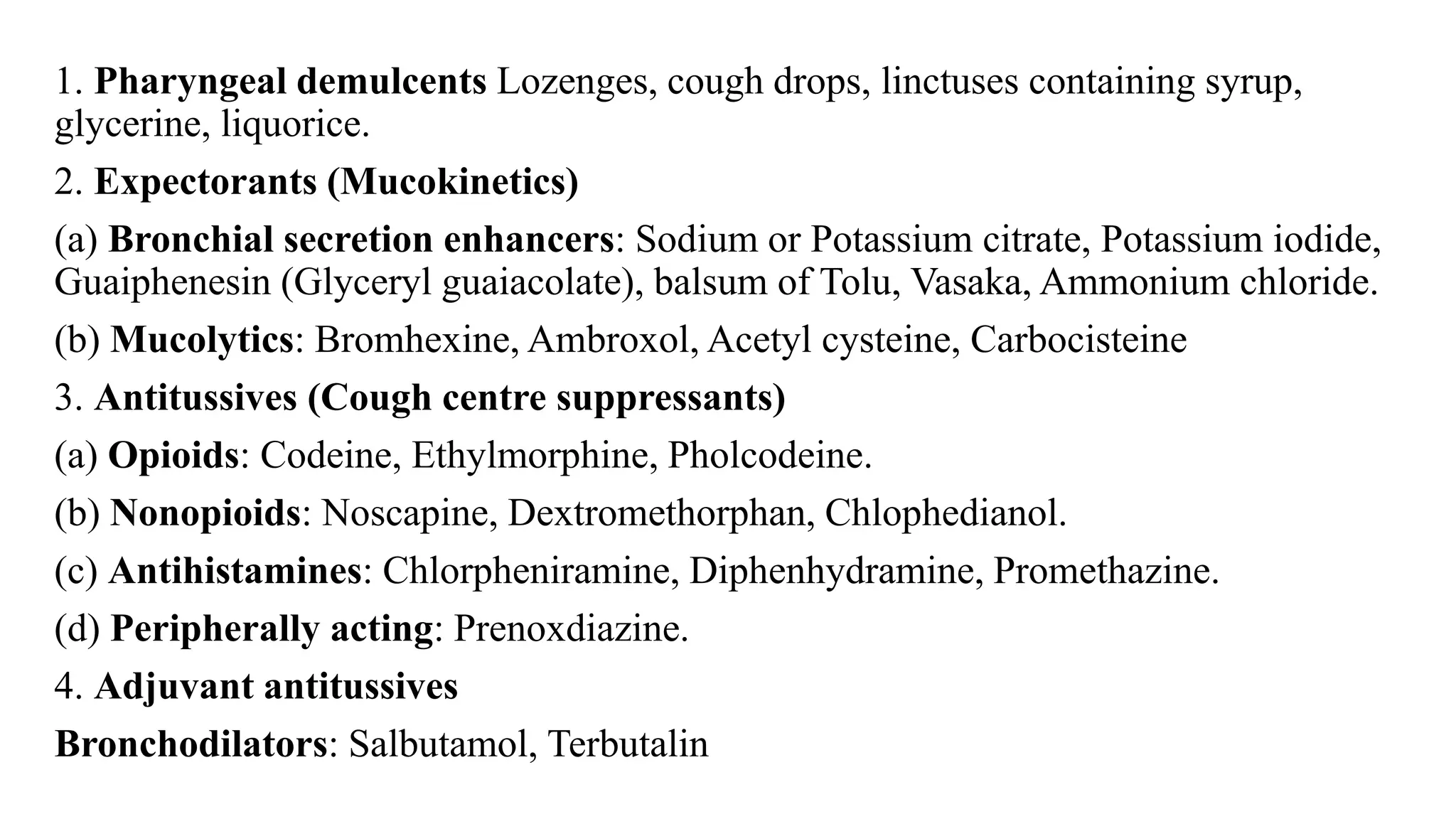 Drugs for Cough | PPTX