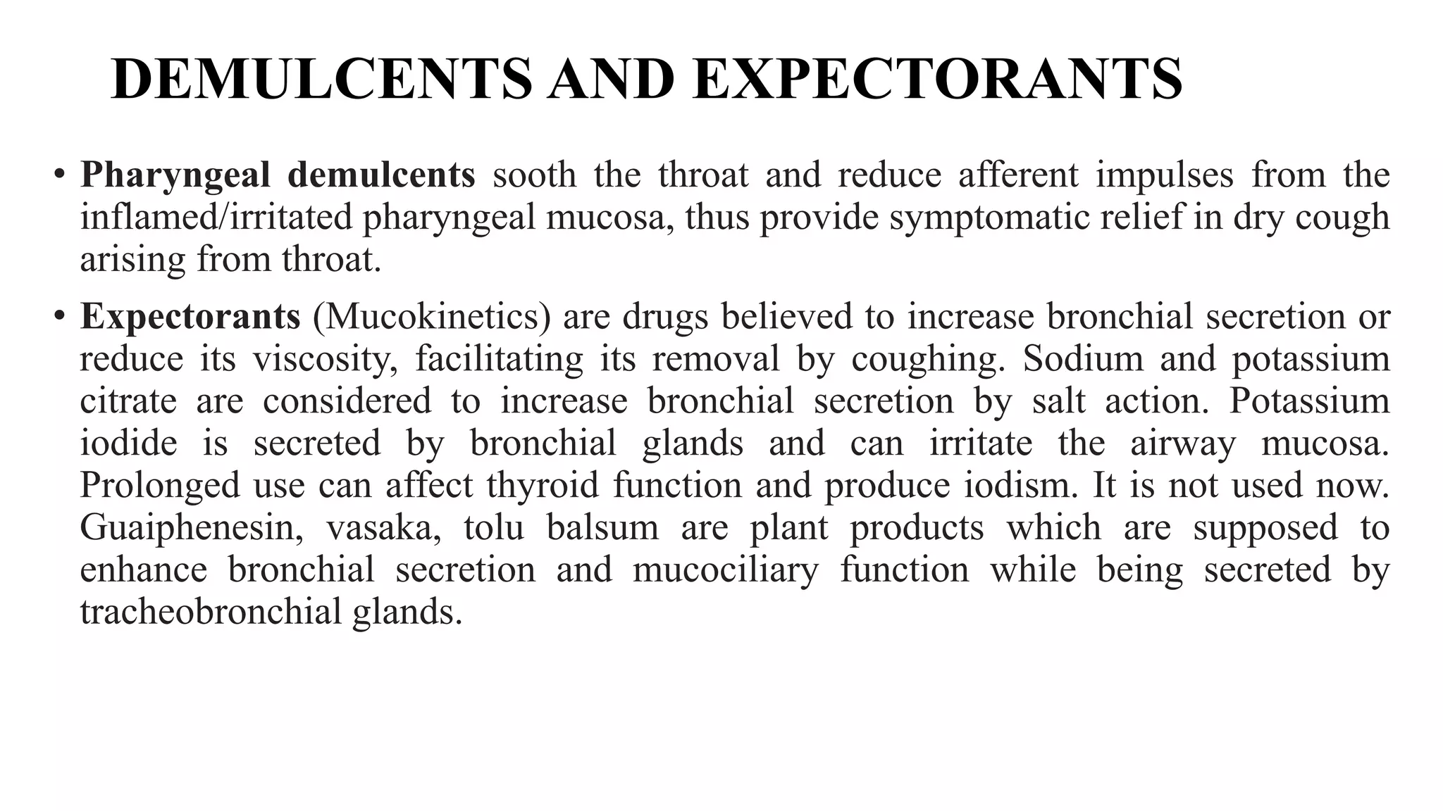 Drugs for Cough | PPTX