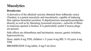 Drugs for Cough | PPTX
