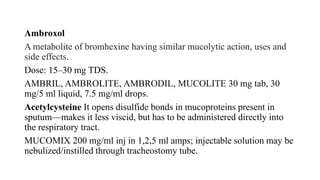 Drugs for Cough | PPTX