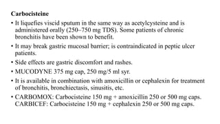 Drugs for Cough | PPTX