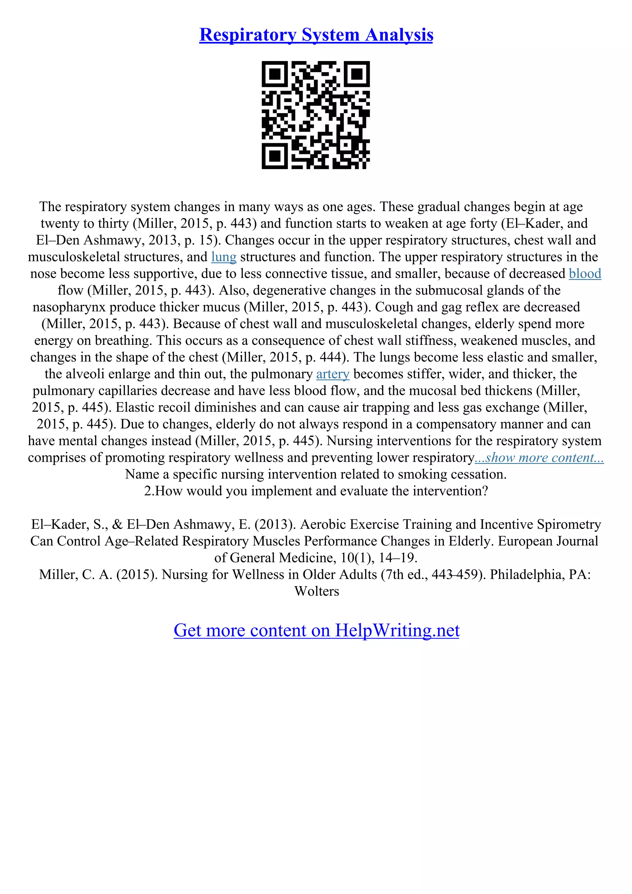 Respiratory System Essay | PDF