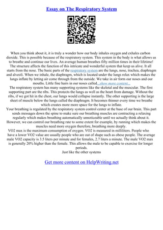 Respiratory System Essay | PDF