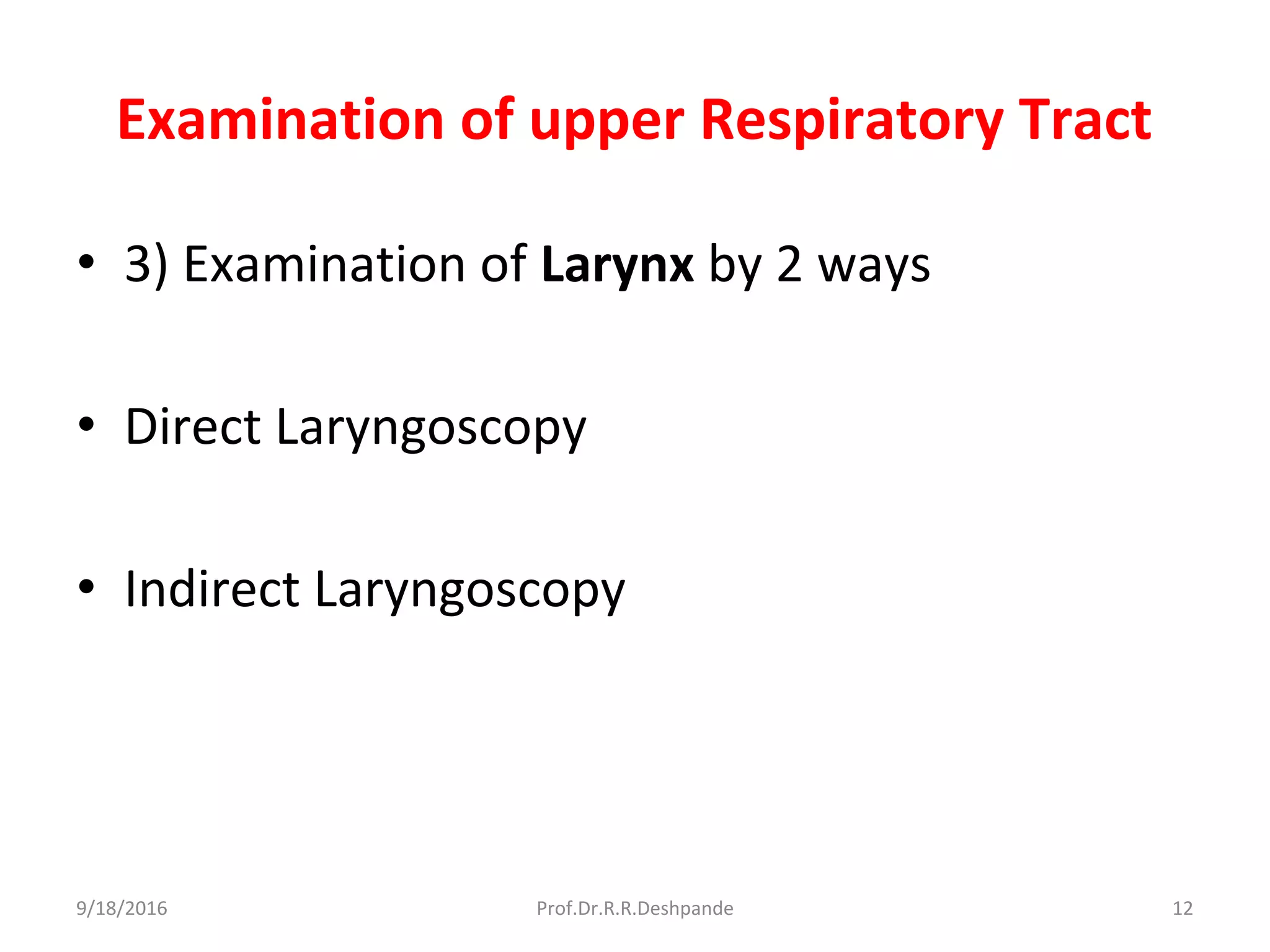 Respiratory System Examination Pdf