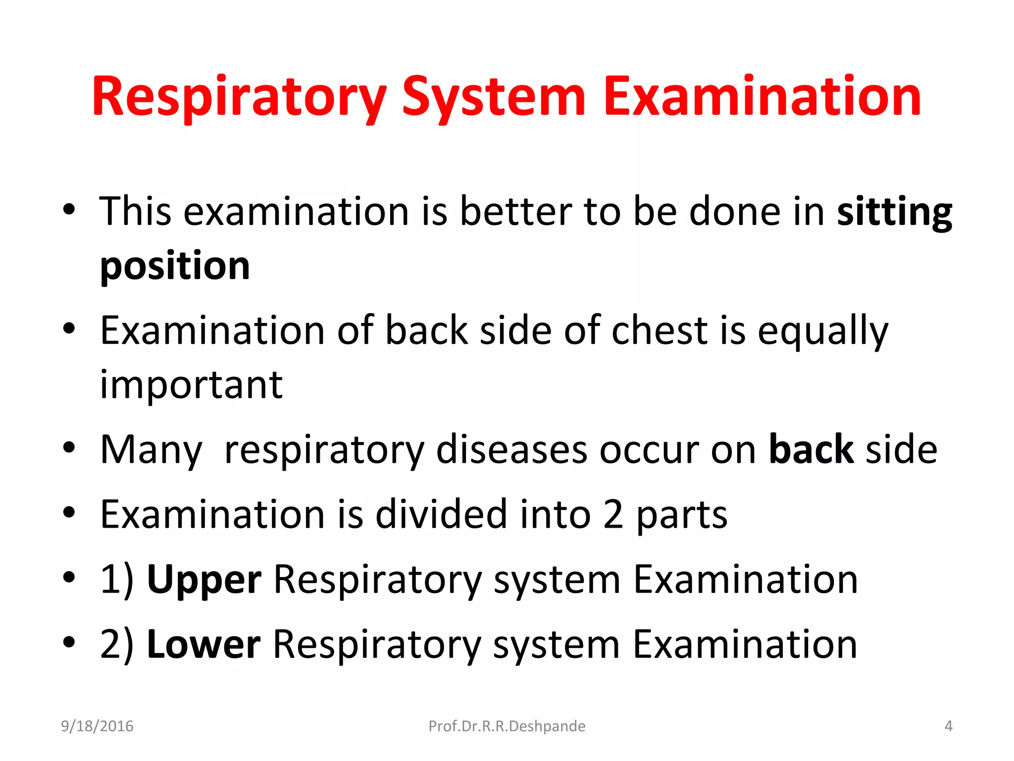 Respiratory system examination | PDF