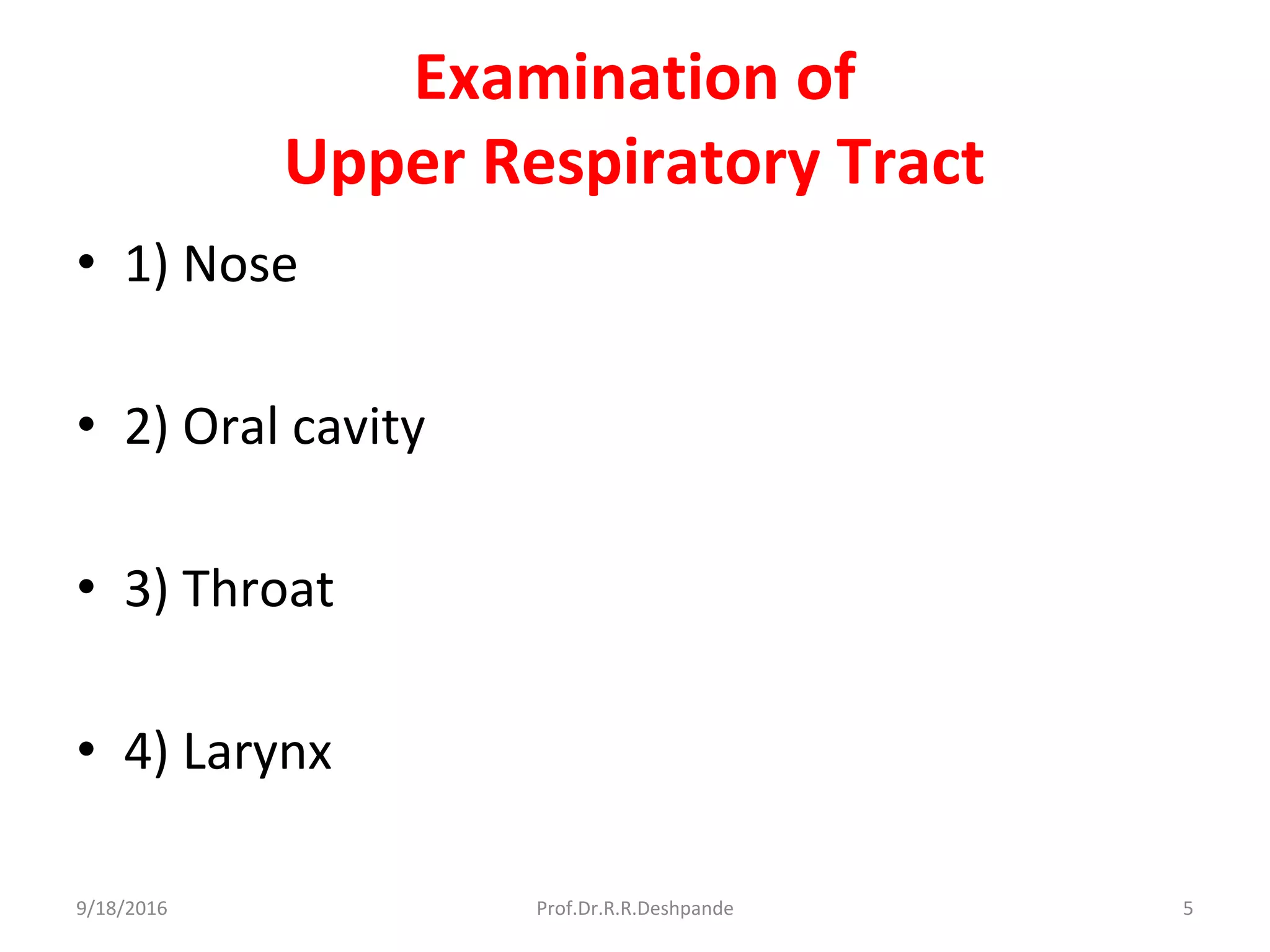 Respiratory System Examination Pdf
