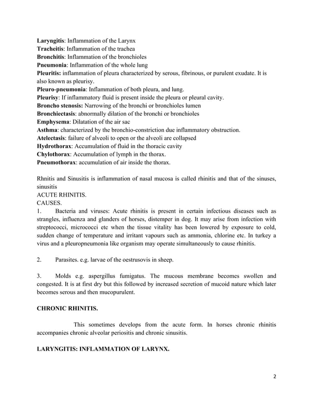 Respiratory system systemic pathology path 202 | PDF