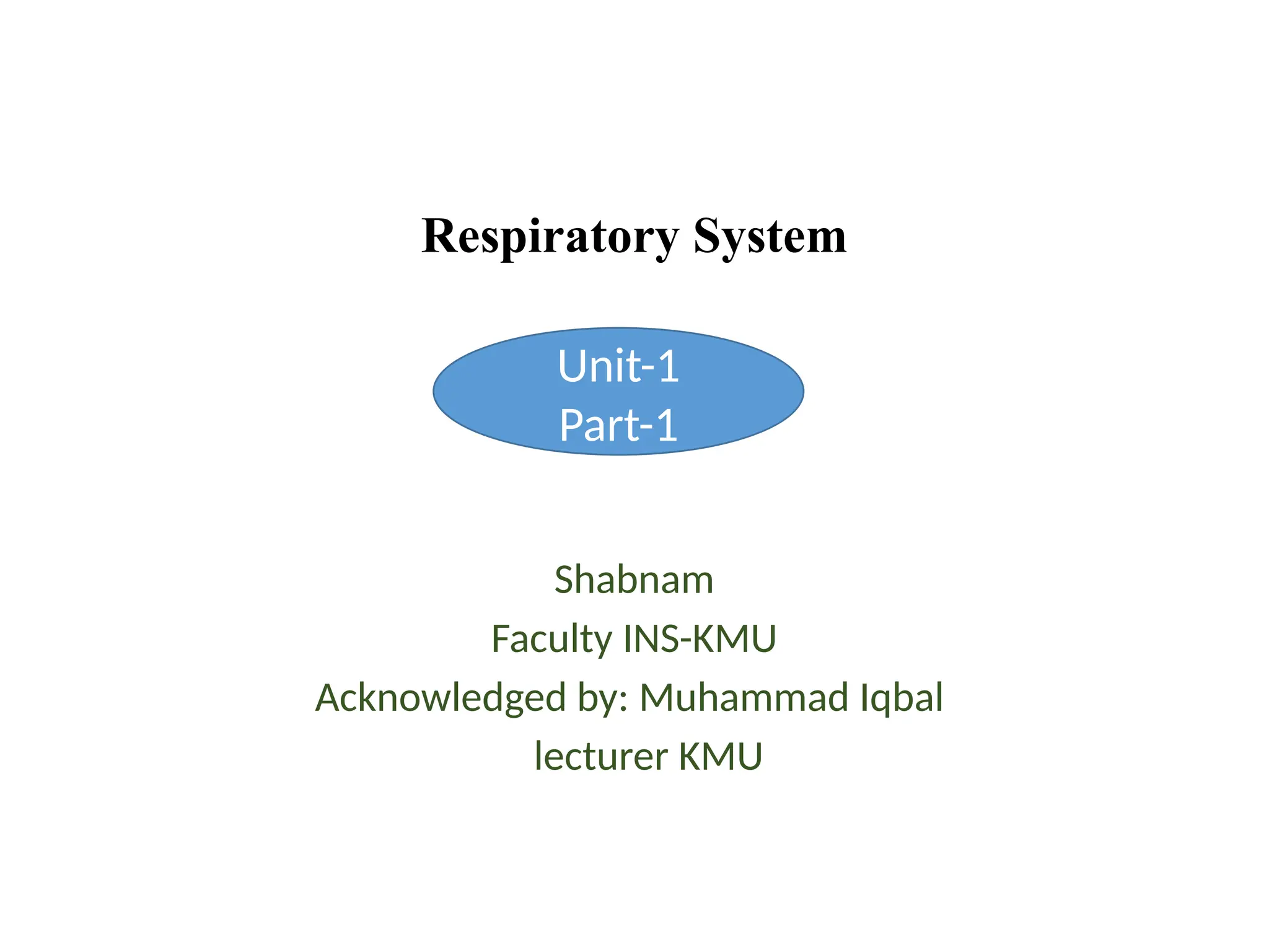 Respiratory System unit-I.pptx.p........ | PPTX