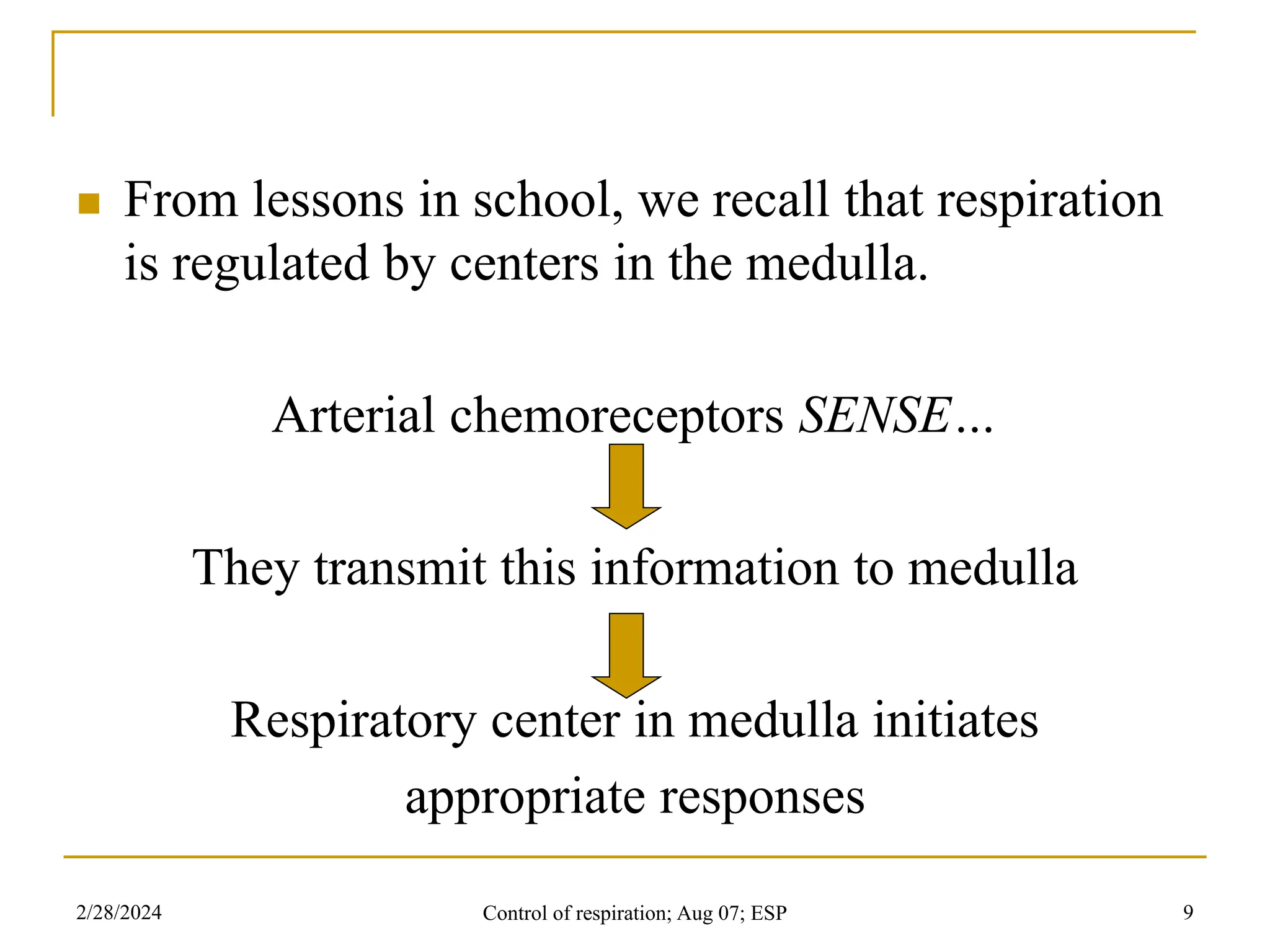 RESP MECHANISM- REGULATION OF RESPIRATION | PPT