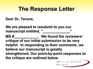 Responding to Reviewer's Comments | PPT