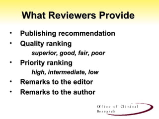 Responding to Reviewer's Comments | PPT