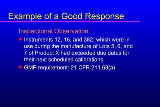 Responding To A 483and Warning Letter | PPT