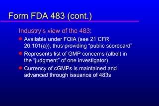 Responding To A 483and Warning Letter | PPT