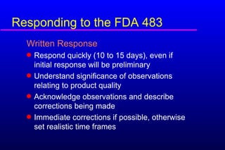 Responding To A 483and Warning Letter | PPT