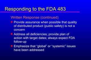 Responding To A 483and Warning Letter | PPT