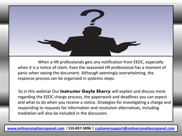 Responding to an EEOC Charge | PPT