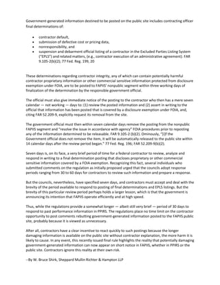 Responding To Govt FAPIIS Postings | PDF