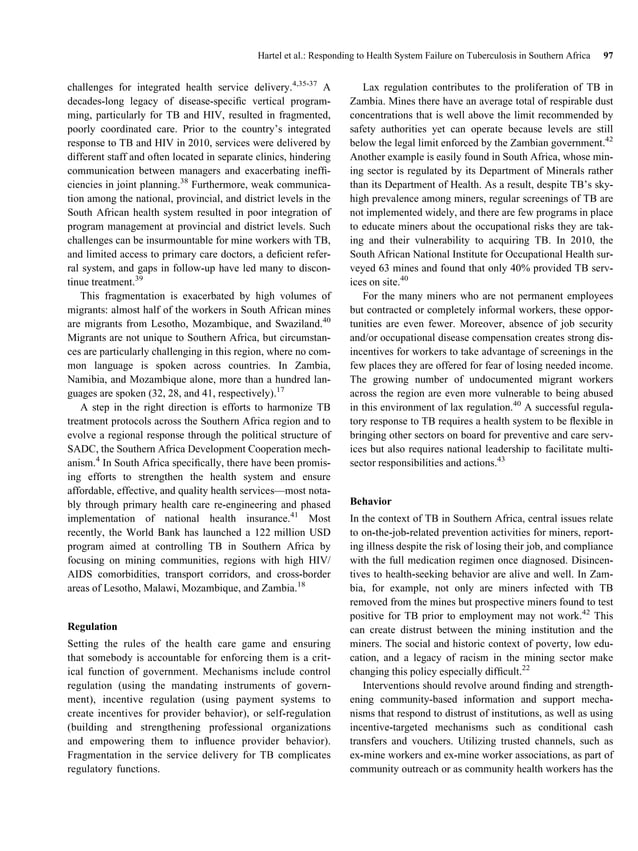 Responding to Health System Failure on Tuberculosis in Southern Africa ...