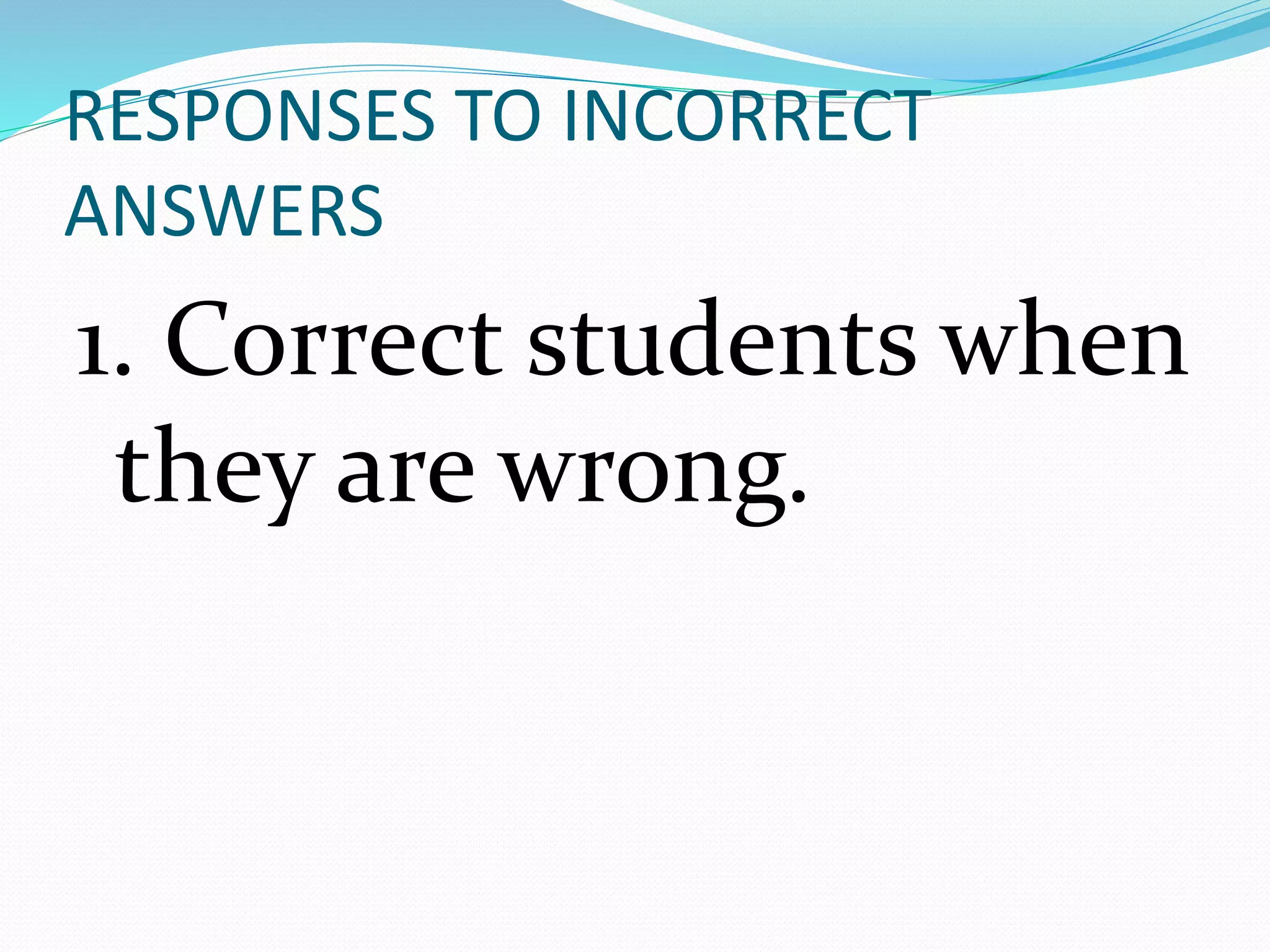 Responding to Student’s Answers | PPTX