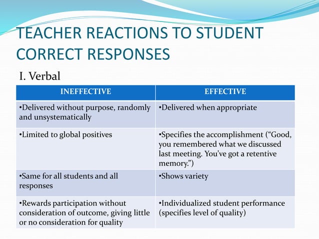 Responding to Student’s Answers | PPTX