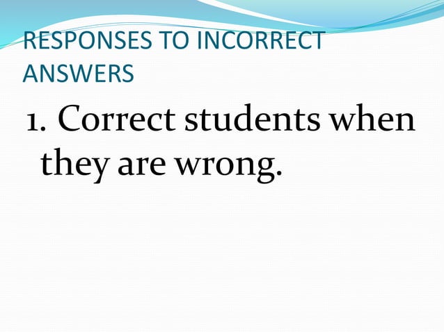 Responding to Student’s Answers | PPTX