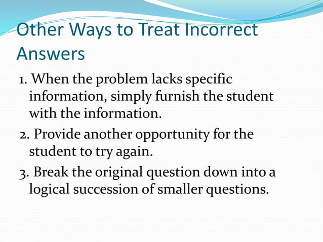 Responding to Student’s Answers | PPTX