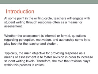 Responding to Student Writing | PPT