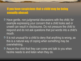 Responding to suspicion or disclosure of child sexual | PPT