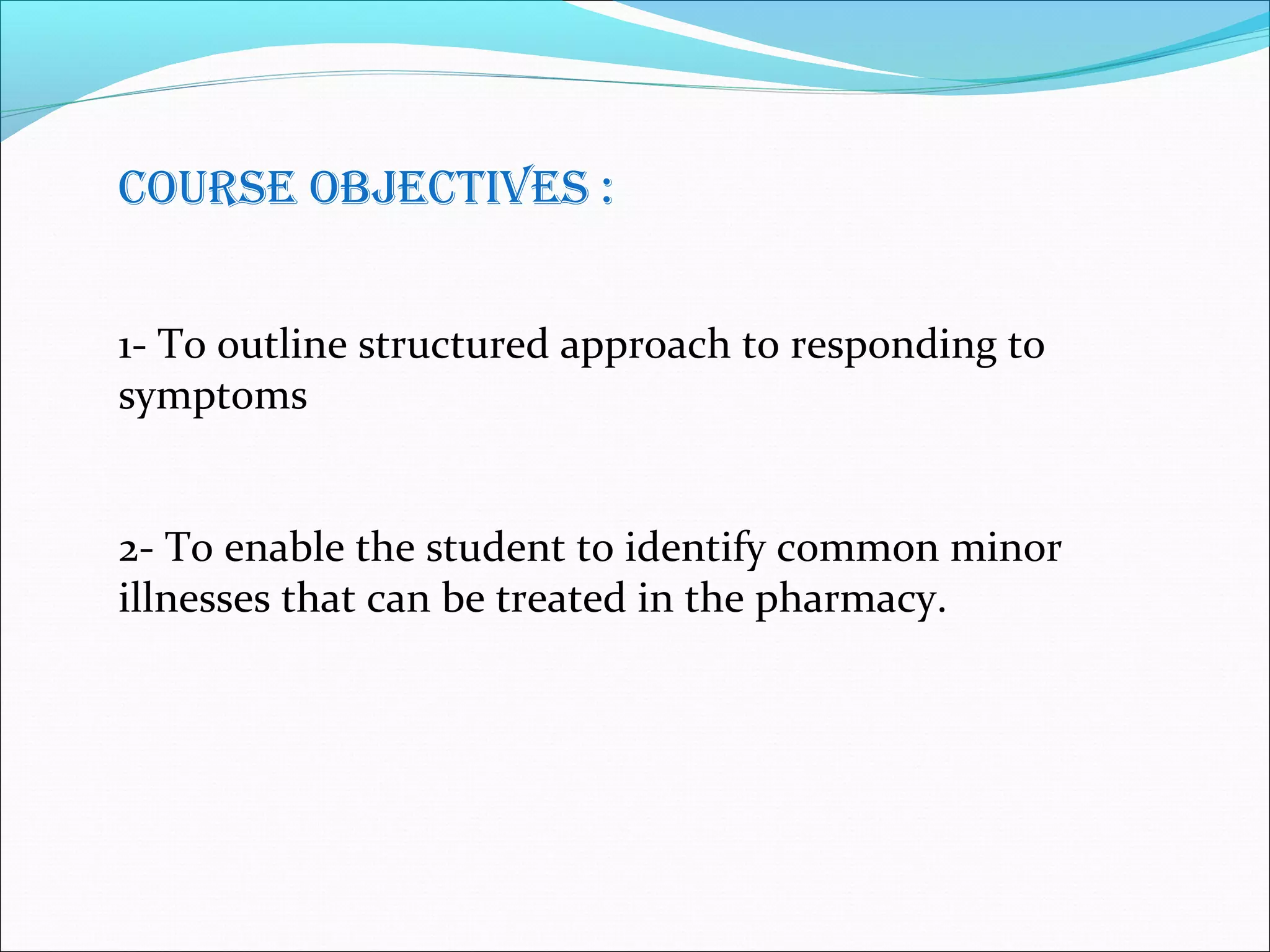 Responding to symptos lecture 1 | PPT