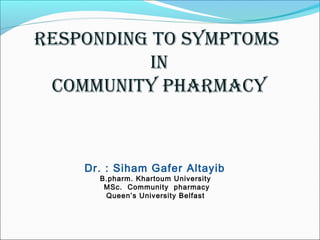 Responding to symptos lecture 1 | PPT