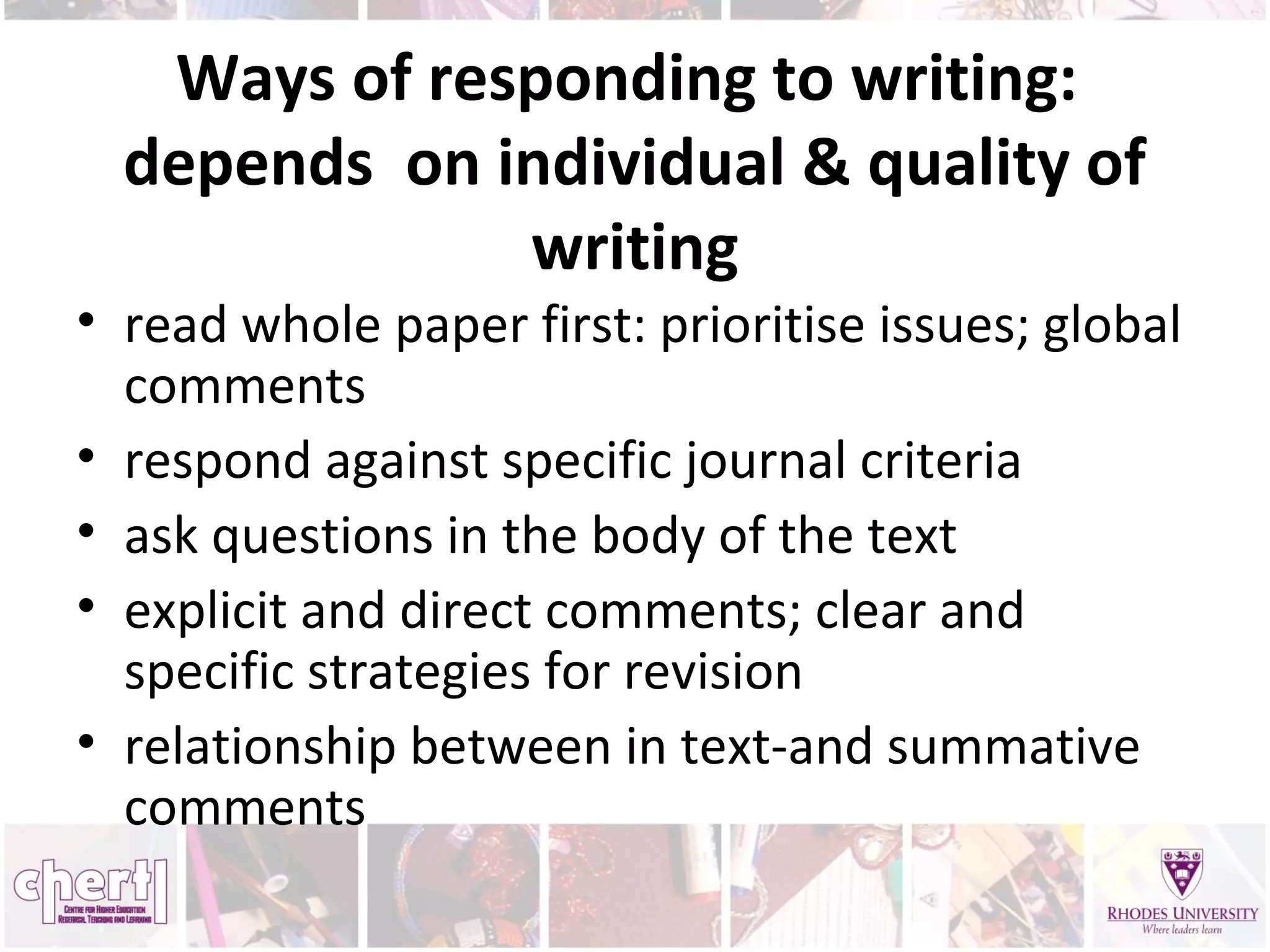 Responding to writing | PPT
