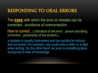 Respond Oral Errors | PPTX