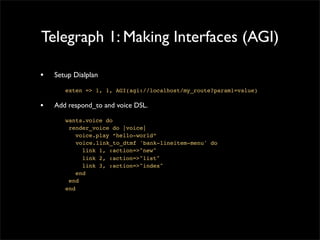 respond_to :voice - the convergence of voice and web interfaces with Rails and Asterisk | PPT