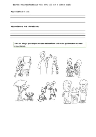 responsabilidad para estudiantes de primaria | DOCX