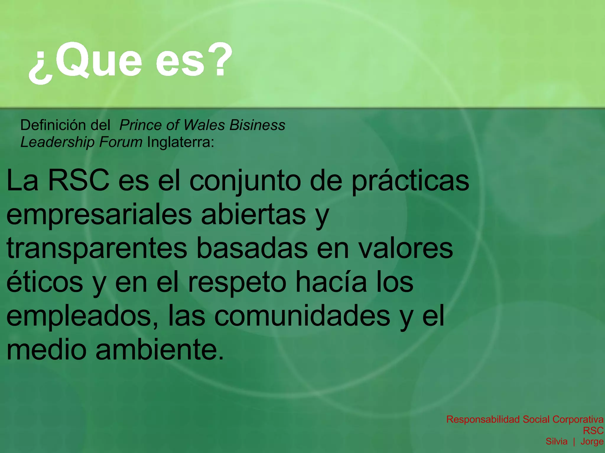 Responsabilidad Social Corporativa RSC | PPT