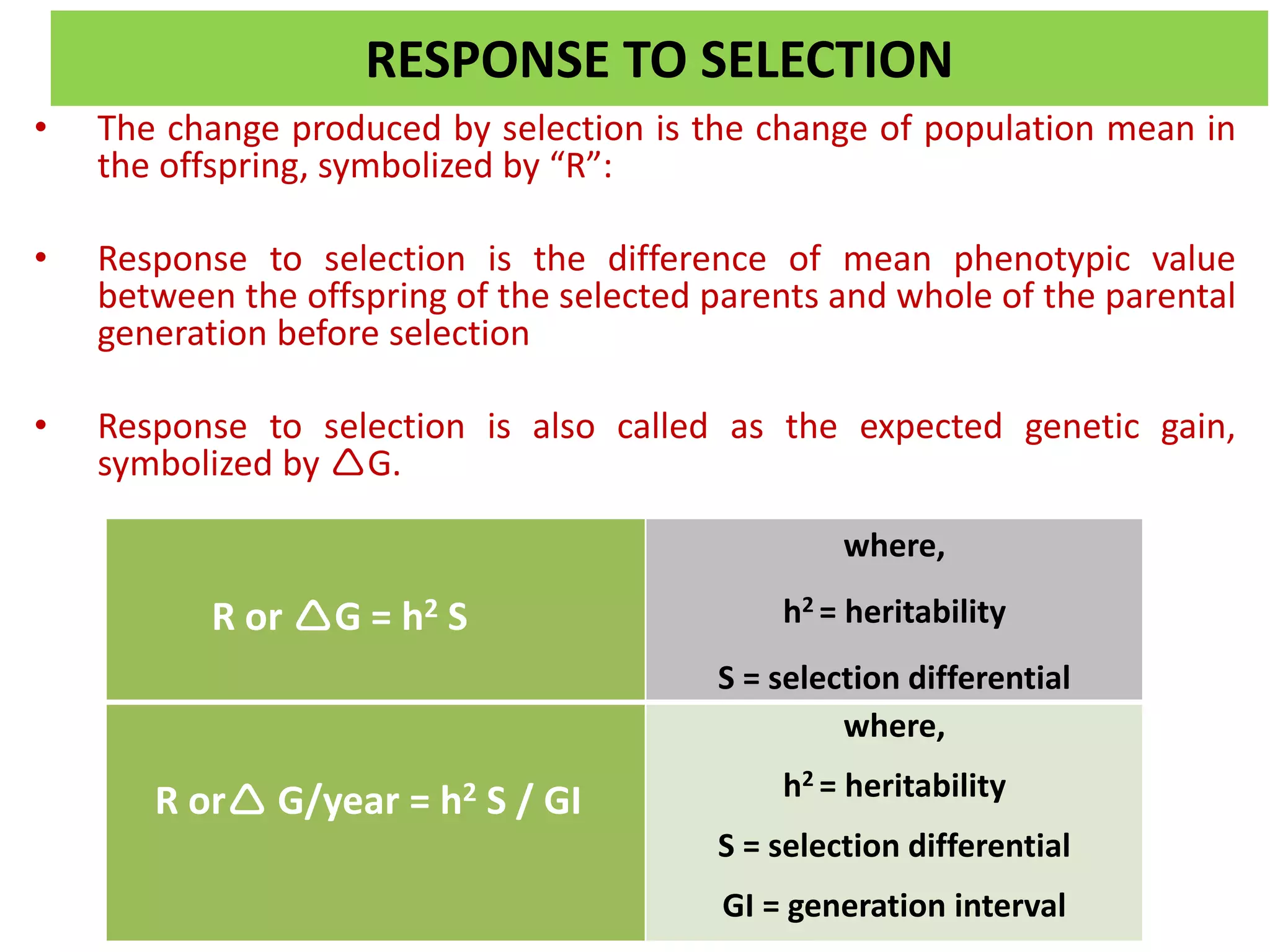 Response to Selection | PPTX