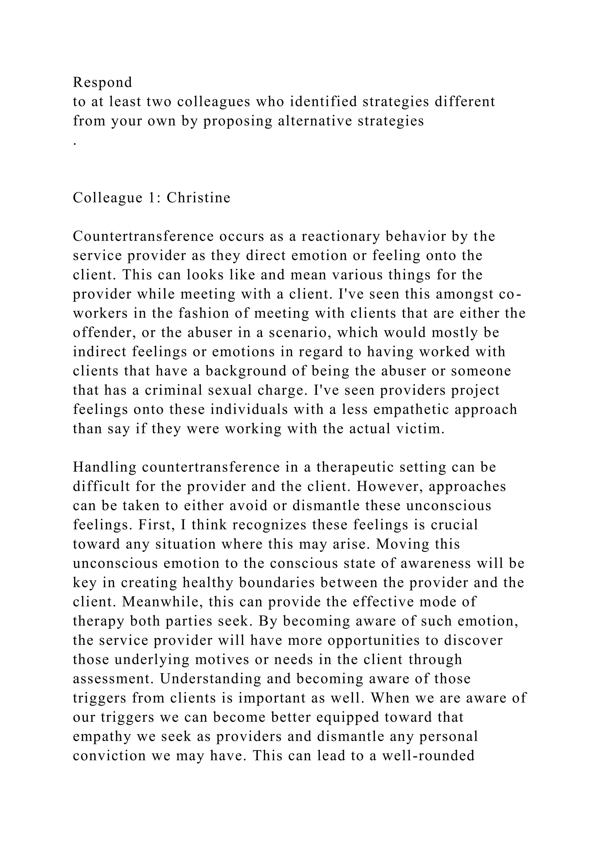 RESPONSE 1Respond to at least 2 colleagues by expanding on.docx ...