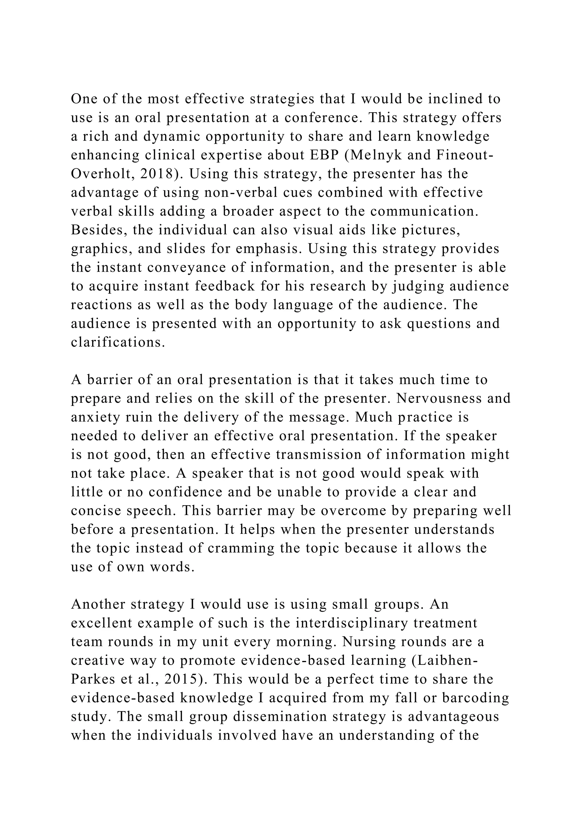 Response 1The two dissemination strategies that I would most lik.docx