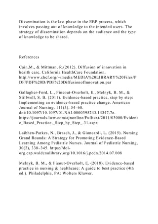 Response 1The two dissemination strategies that I would most lik.docx