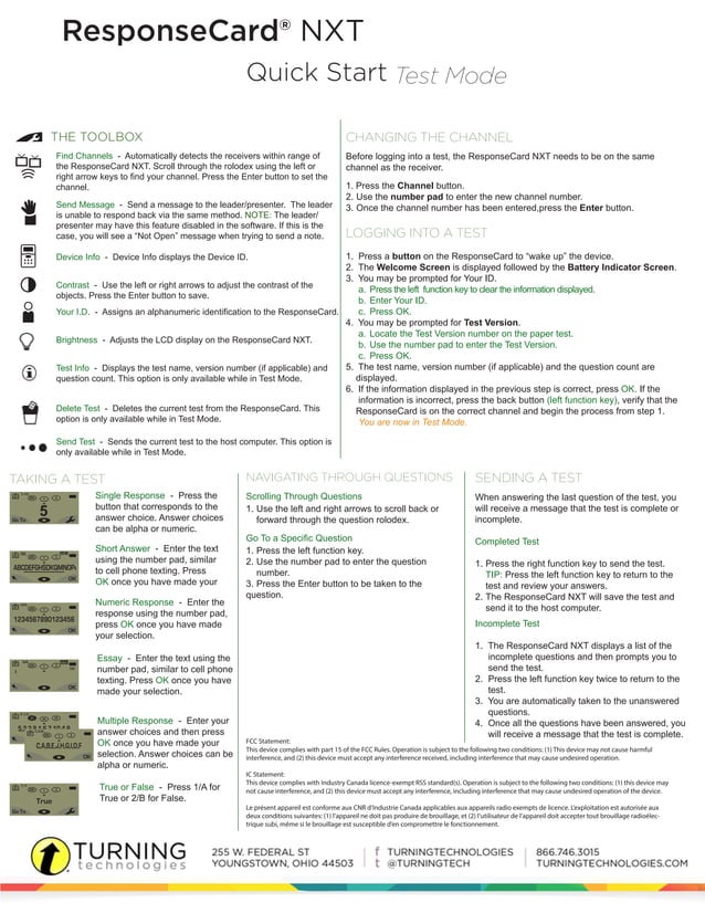 Response card nxt user guide | PDF