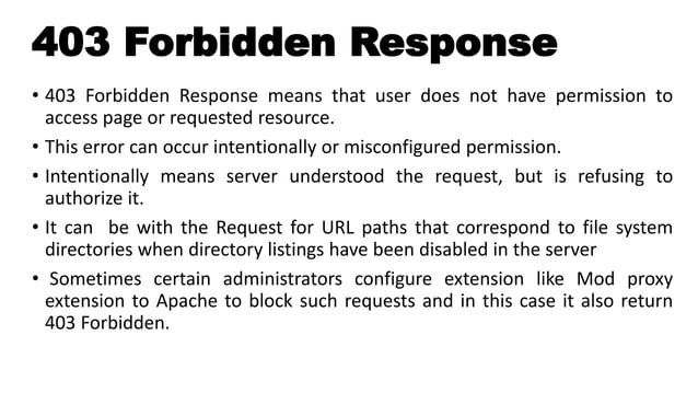 HTTP Response Codes | Errors | PPTX