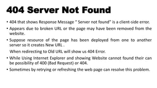 HTTP Response Codes | Errors | PPTX