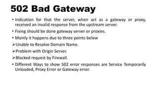 HTTP Response Codes | Errors | PPTX