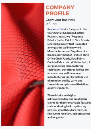 FURNITURE AND CURTAIN FABRIC By Response Fabrics (india) Pvt. Ltd. | PDF
