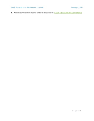 Response Letter to a Journal_2017 | PDF