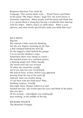 Response Question TwoSituation and Setting The section of t.docx