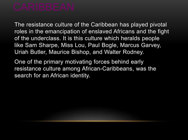 Responses of the caribbean people to oppression and (1) | PPTX | Crime ...