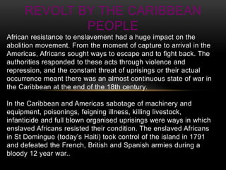 Responses of the caribbean people to oppression and (1) | PPTX